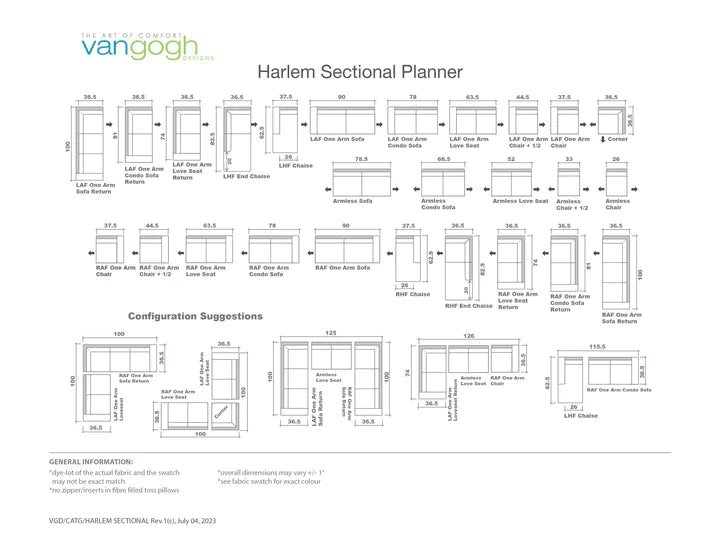 Van Gogh Designs Harlem Sectional